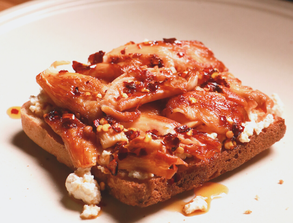 Pink Oyster Toast | Shroomery